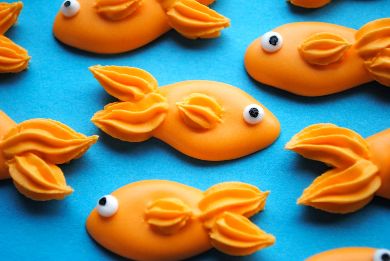 Royal Icing Goldfish Topper Royal Icing Transfer Handmade - Etsy
