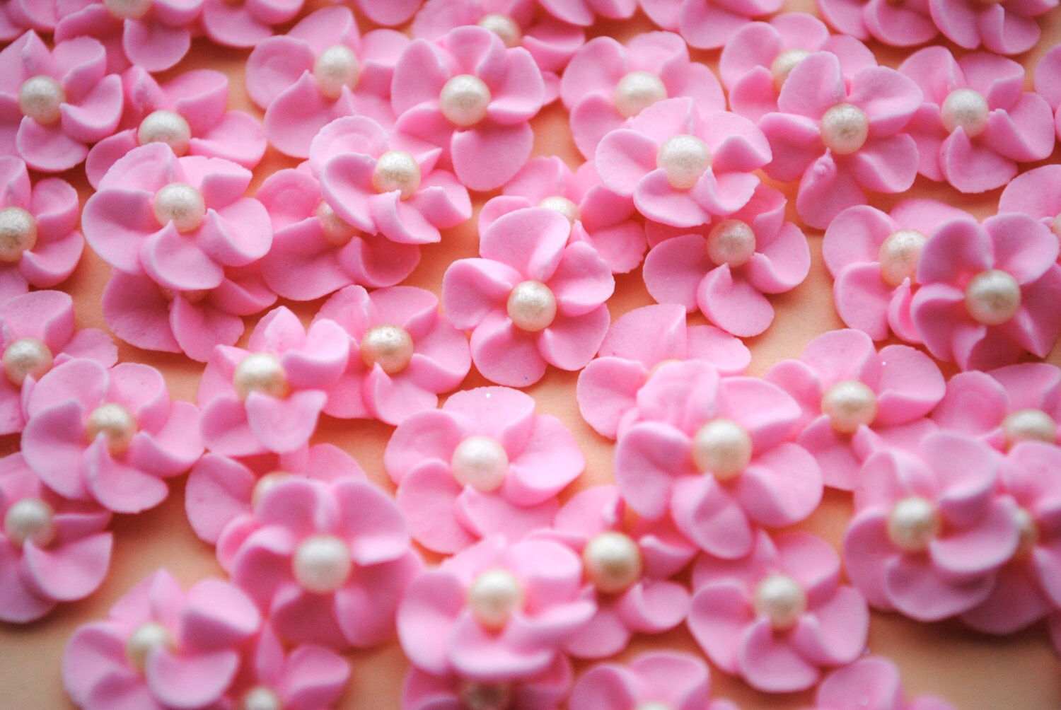 Royal Icing Flowers Cake Decorations Baby Pink With Ivory - Etsy Canada