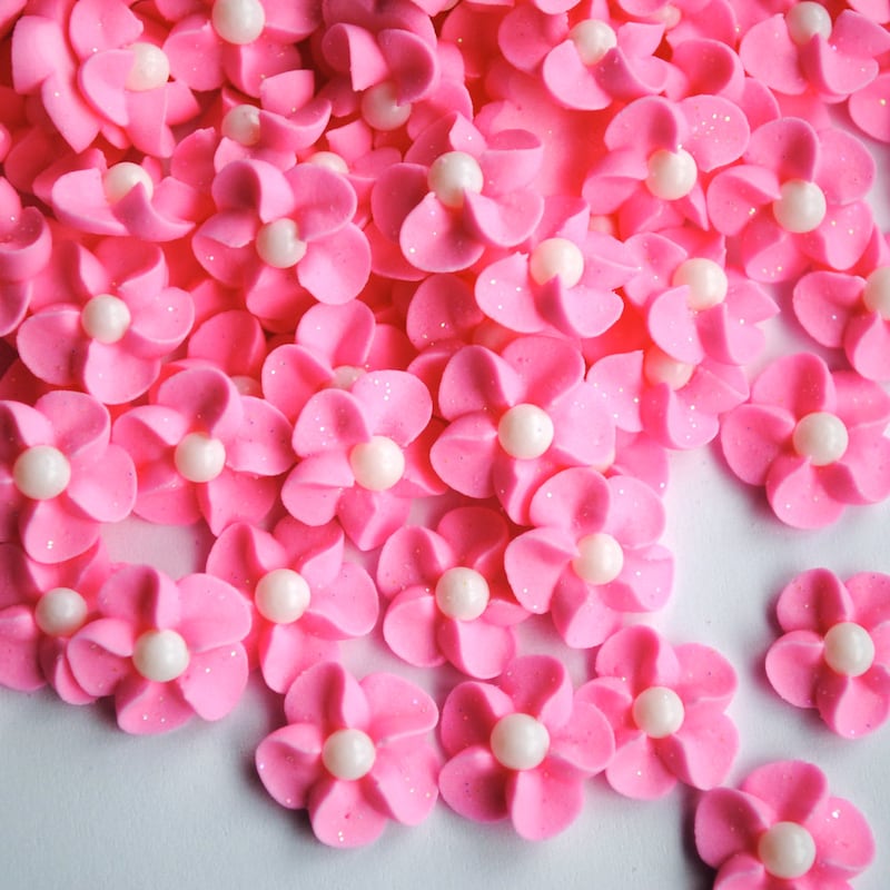 Pink Icing Flowers - Etsy