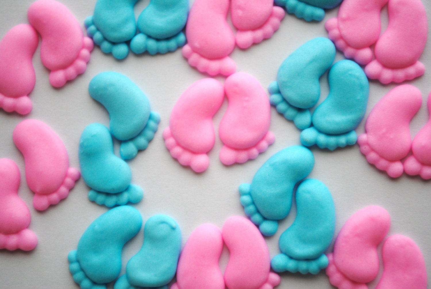 Royal Icing Baby Footprints- Edible Dessert Toppers- Baby Pink or Baby ...