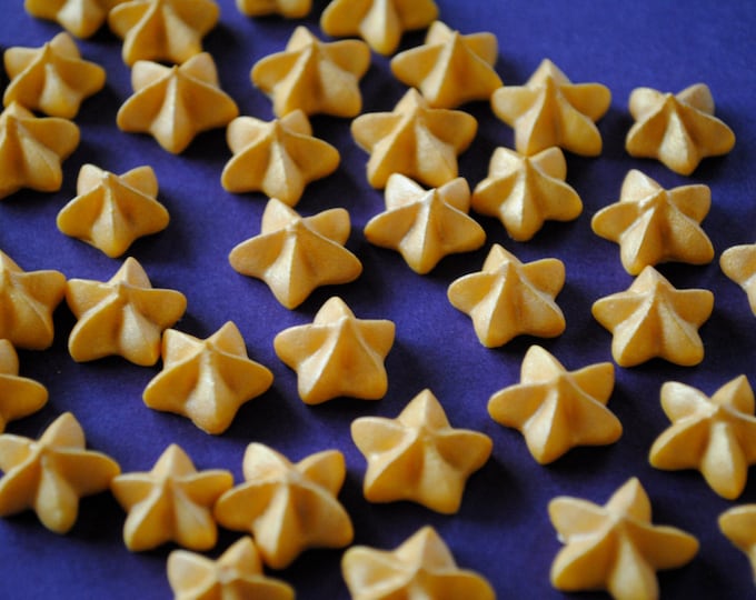 Royal Icing Stars- Sugar Cake Decorations- Gold Stars Made From Royal ...
