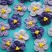 Edible Violets- Made From Royal Icing in 3 Shades of Violet (24 or 48 ...