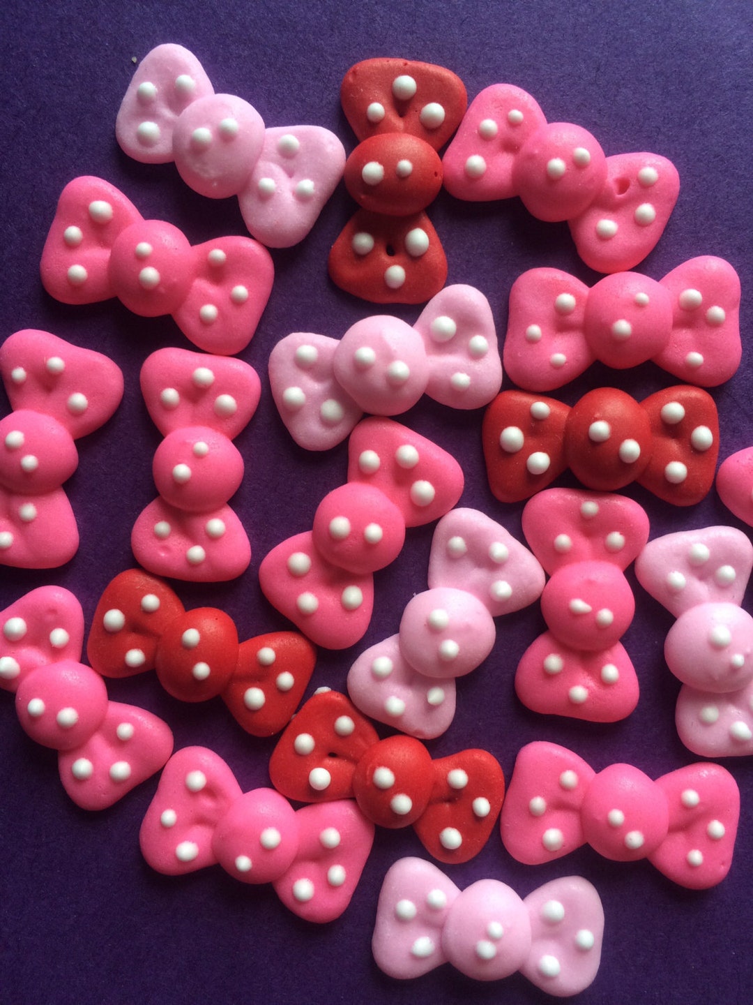 Royal Icing Bows With Polka Dots- Available in Any Color- Small Size ...