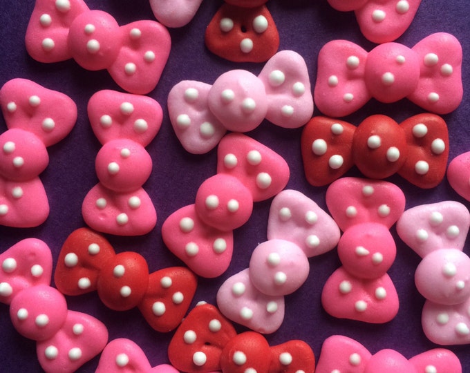 Royal Icing Bows With Polka Dots- Available in Any Color- Small Size ...