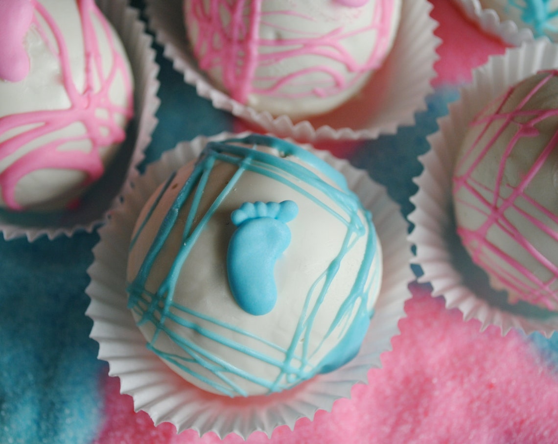 Royal Icing Baby Footprints- Edible Dessert Toppers- Baby Pink or Baby ...