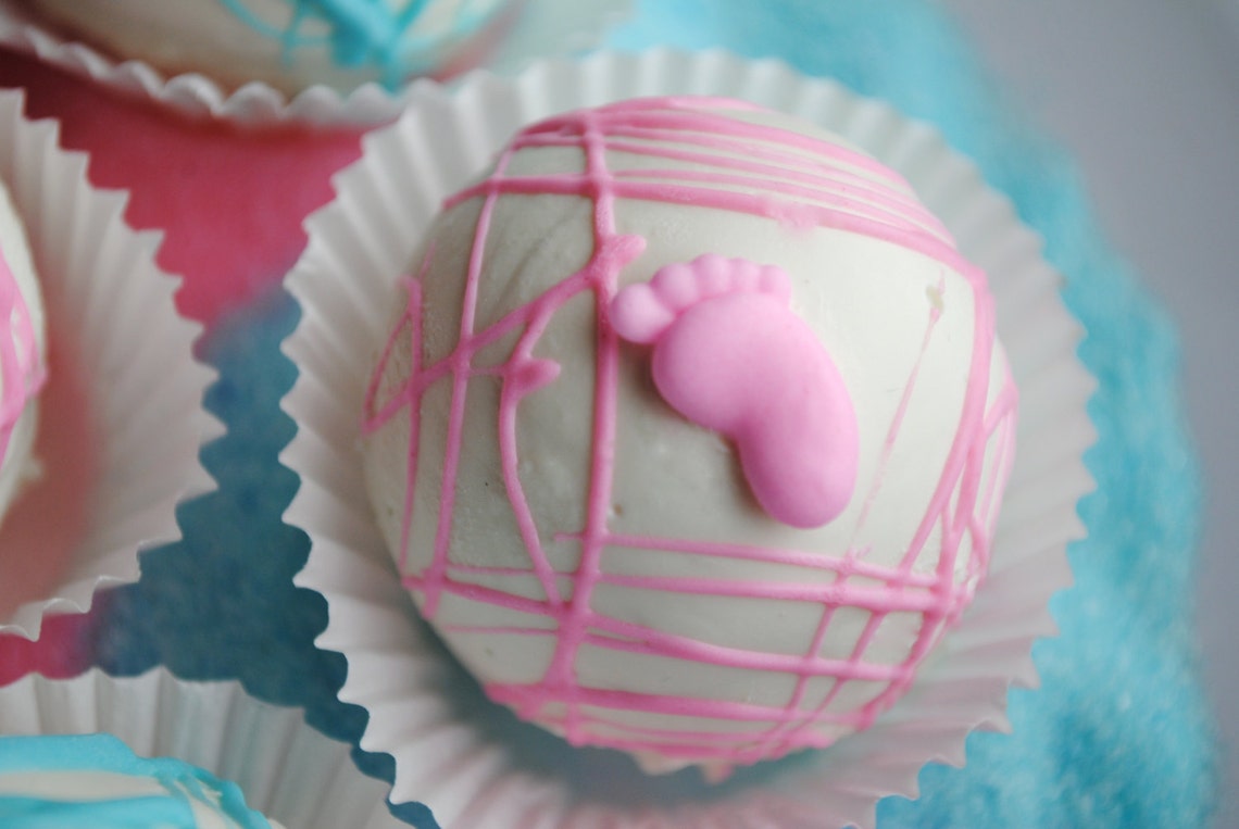 Royal Icing Baby Footprints- Edible Dessert Toppers- Baby Pink or Baby ...