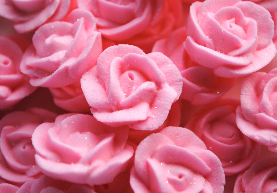 Royal Icing Roses- Pink- 3/4" (12) - Etsy