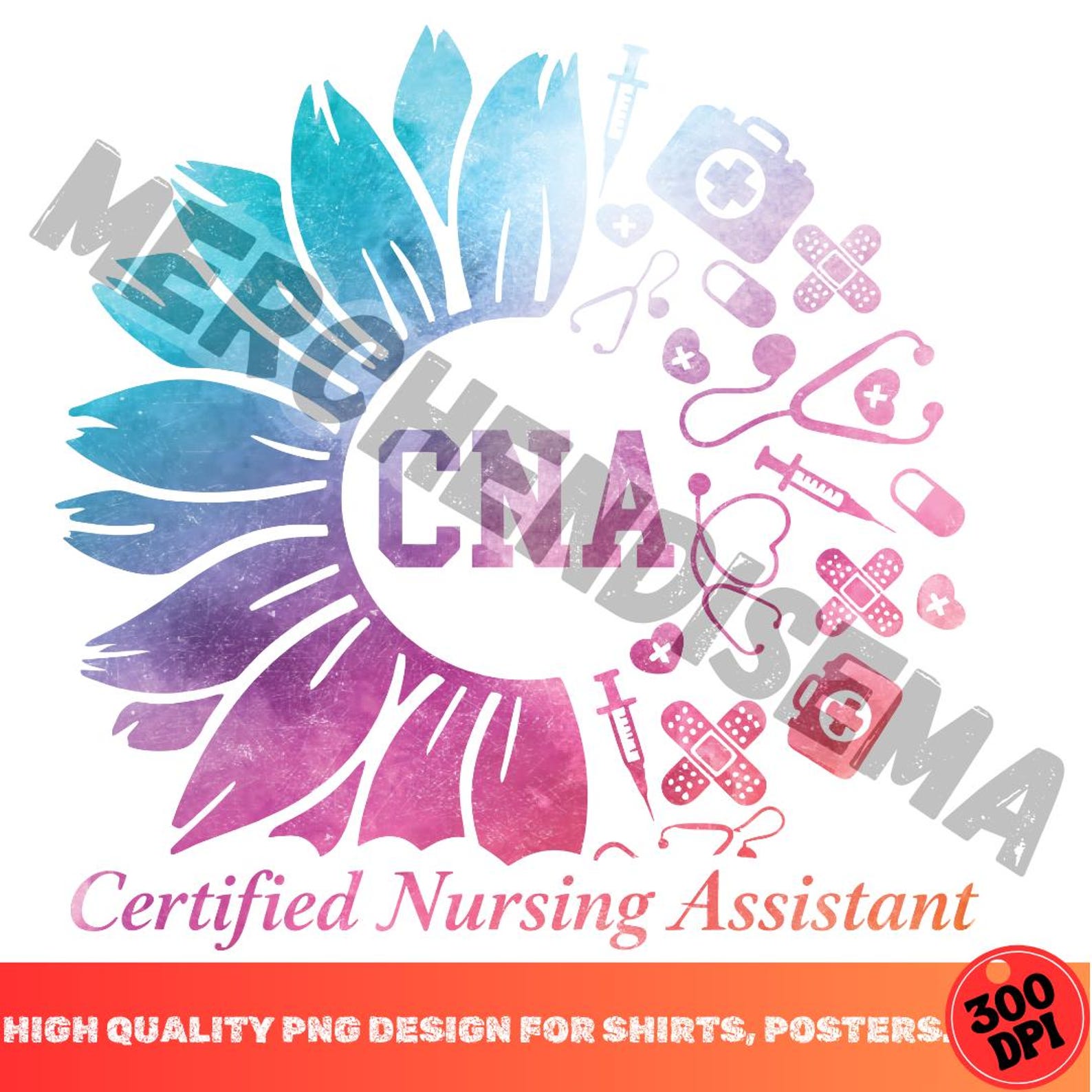 CNA Floral Stethoscope PNG: Nurse Life Sublimation (digital Download ...