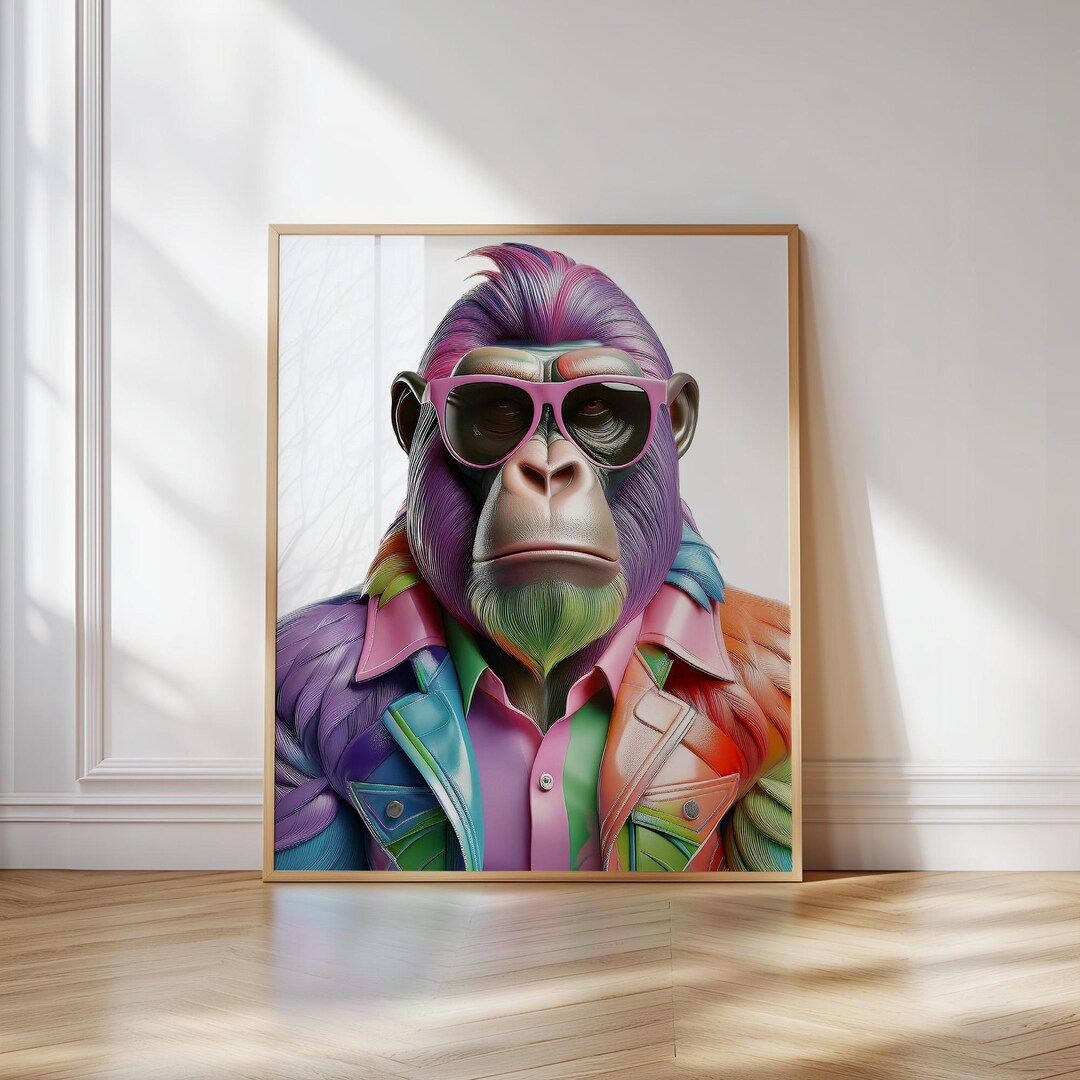 Rainbow Gorilla Poster – Queer Empowerment Wall Art With Pride & Planet ...