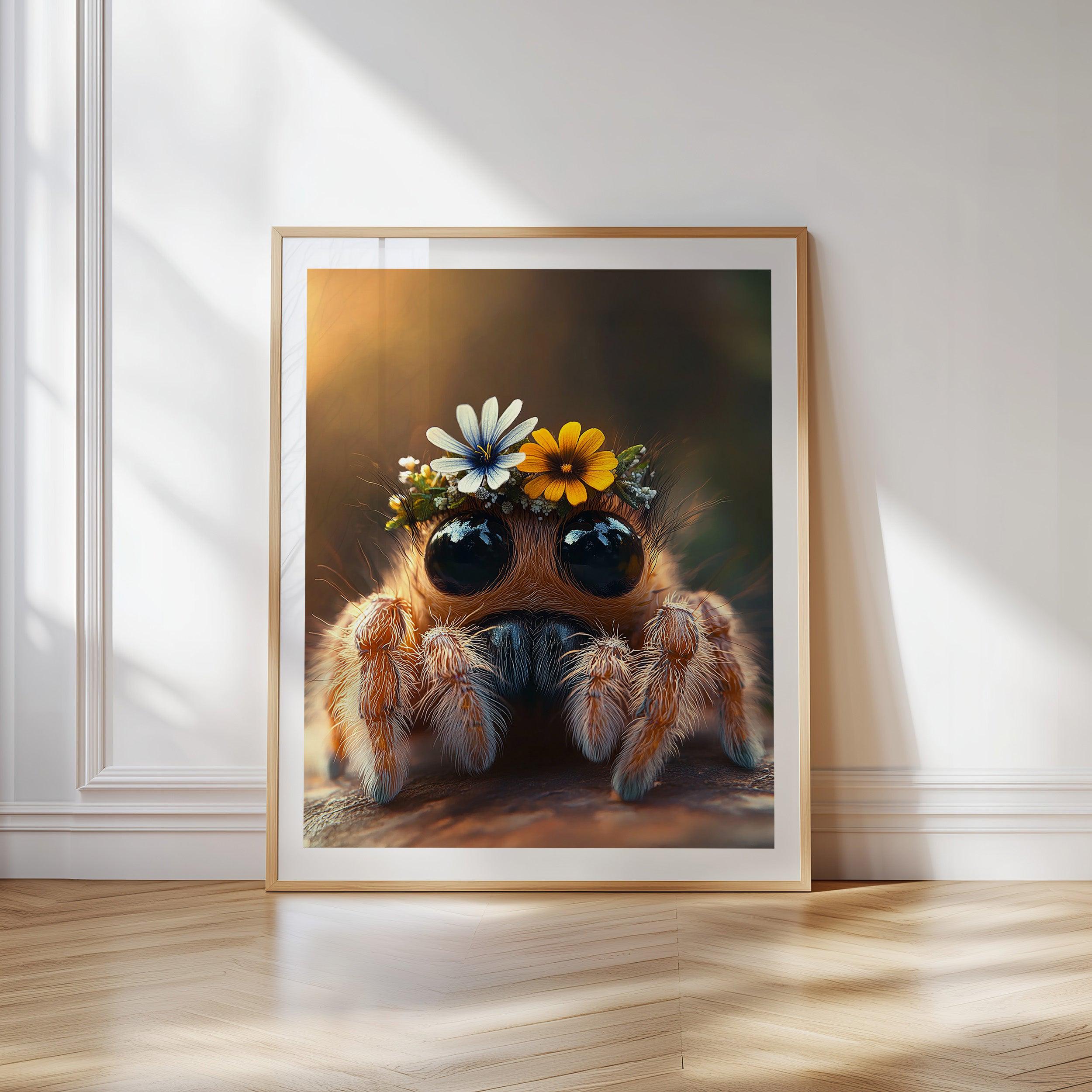 Baby Spider Printable – Cute Insect Nursery Wall Art With Floral ...