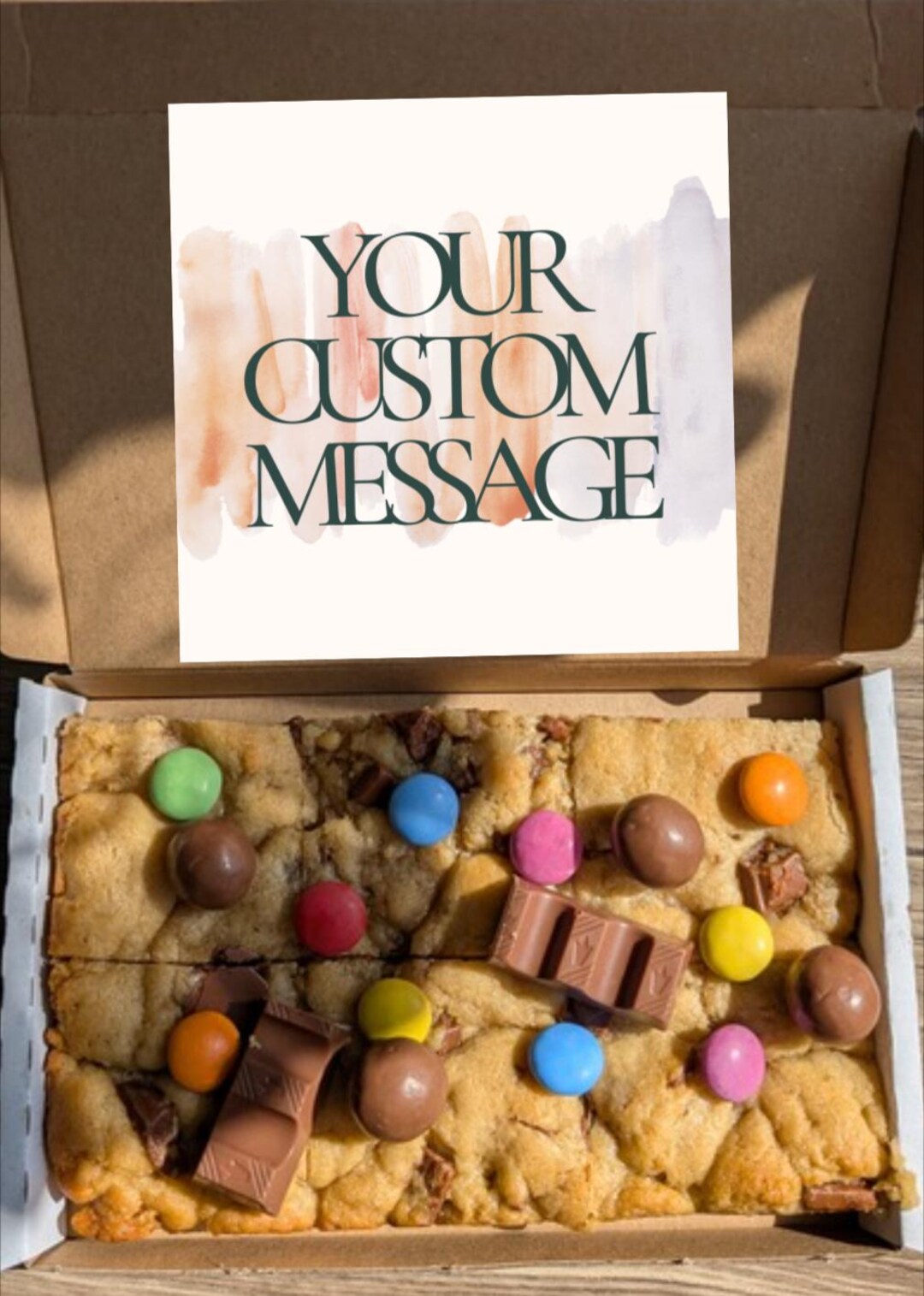 Personalized Cookie Slab: Letterbox Treat Box With Custom Message - Etsy