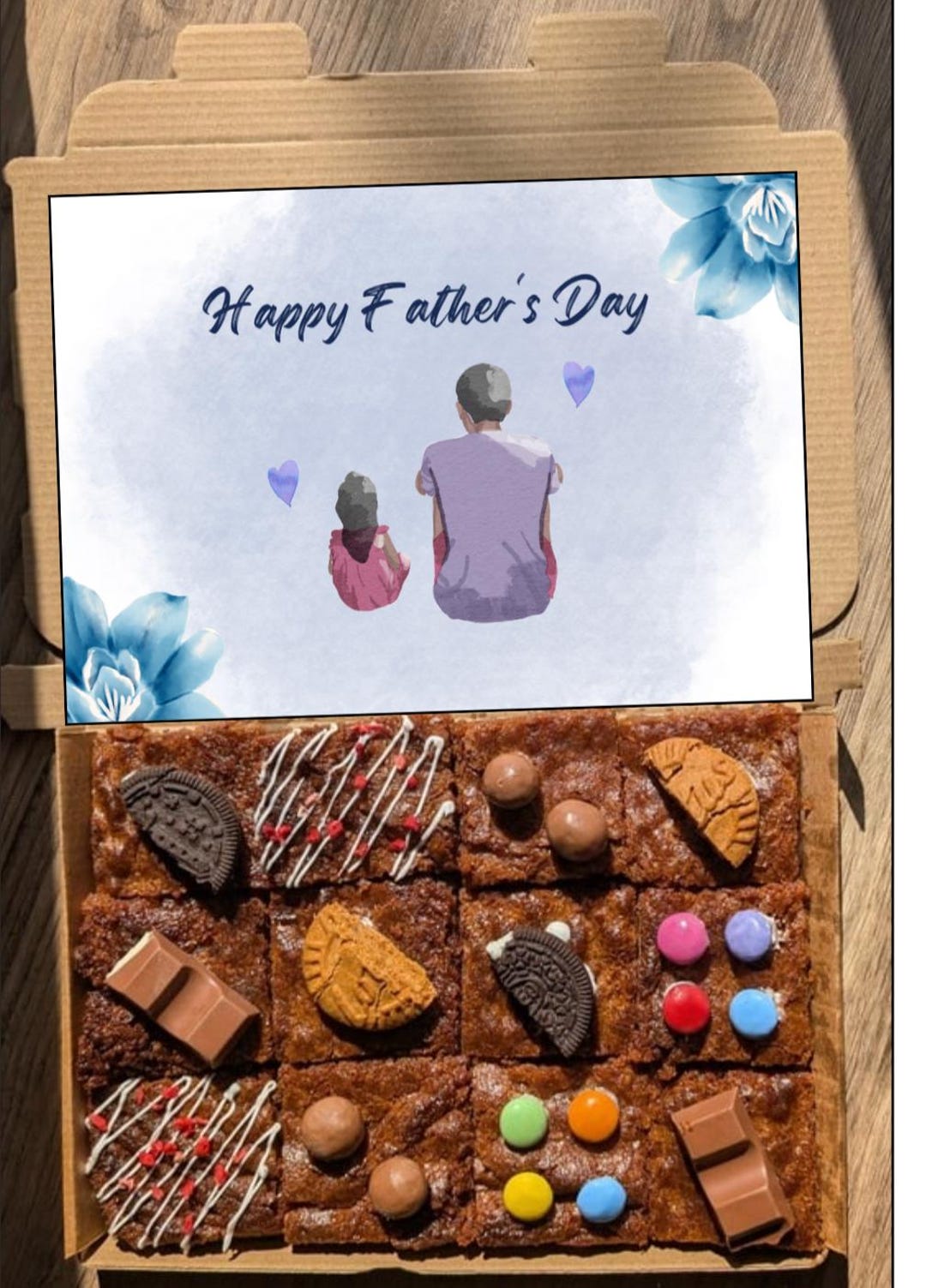 Father's Day Brownie Gift Box: Customizable Toppings & Card, Letterbox ...