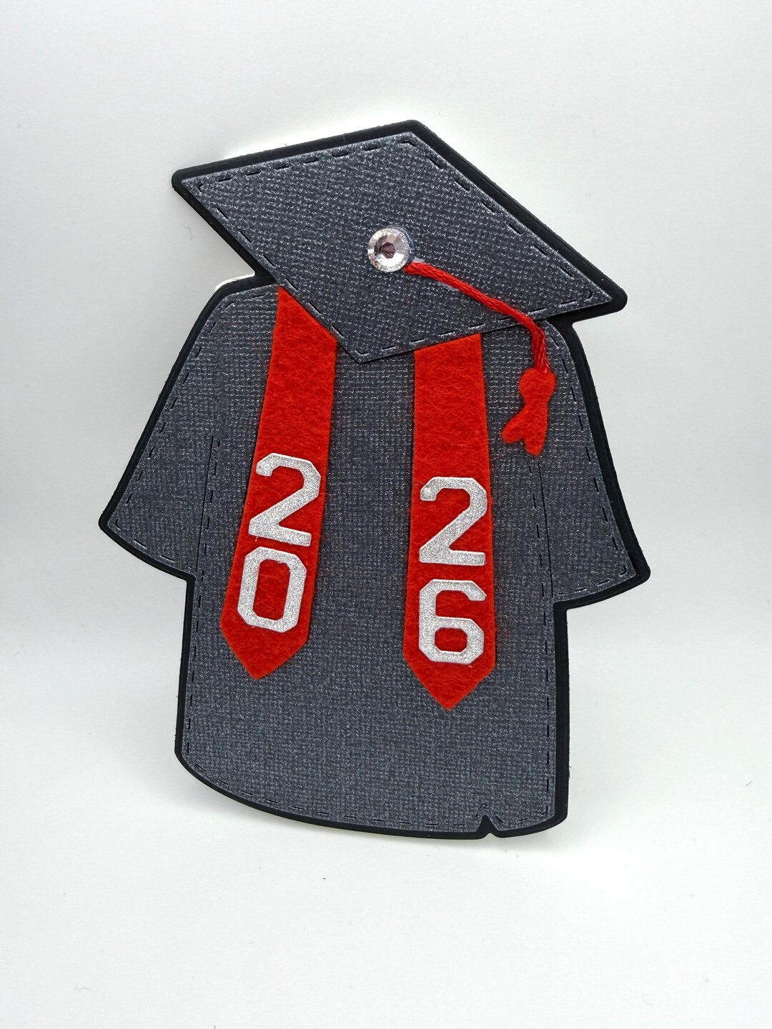 Graduation Cap and Gown Shaped Card, Class of 2026, Handmade Greeting ...