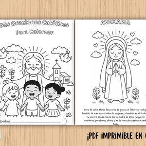 Oraciones Católicas Para Niños Para Colorear - Español (PDF) - Etsy