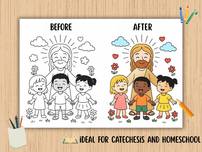 Printable Catholic Prayers Coloring Book | Kids Activity (PDF) - Etsy