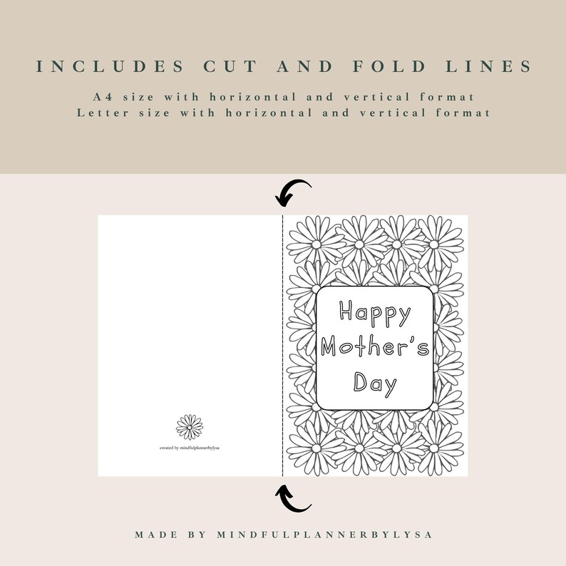 Printable Mother’s Day Cards Flower Concept | A4 & US Letter Sizes ...