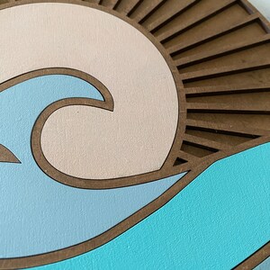 Beach Wave Decor Wood Ocean Wall Art Beach House Shelf Decor ...