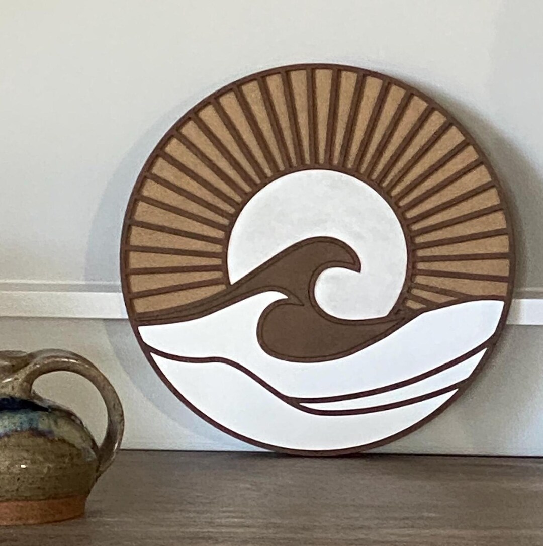 Beach Wave Decor Wood Ocean Wall Art Beach House Decor California ...