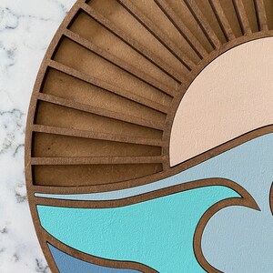 Beach Wave Decor Wood Ocean Wall Art Beach House Shelf Decor ...