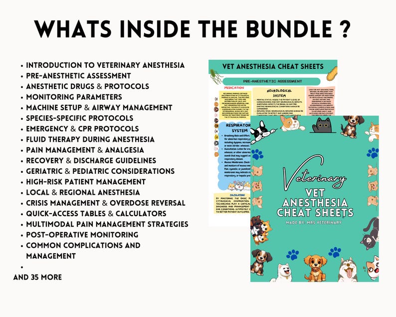 Veterinary Anesthesia Cheat Sheets Vet Tech Notes Vet Nurse Anesthesia ...