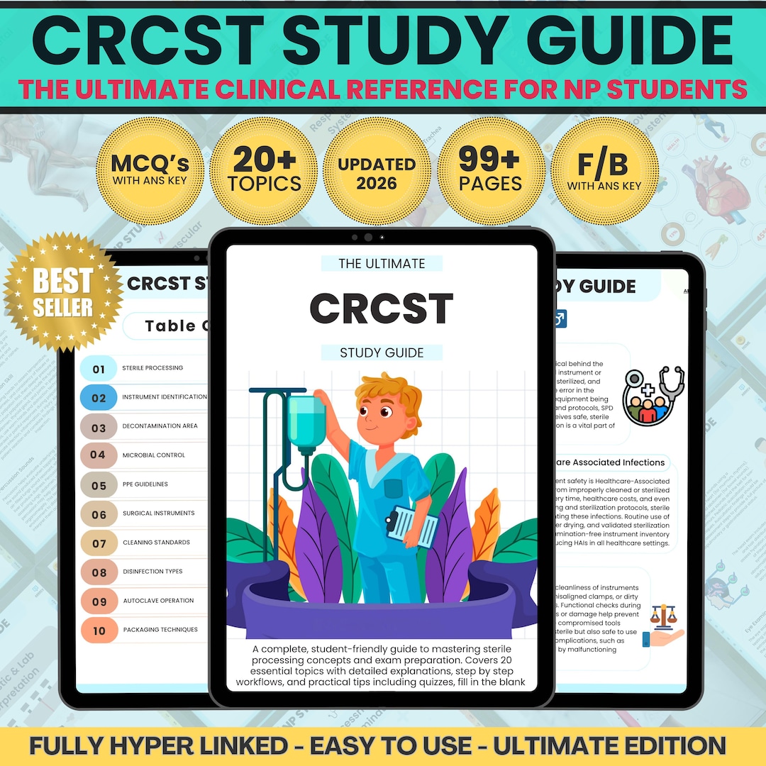 CRCST Study Guide 2026: 9th Edition Sterile Processing & SPD Notes, 20 ...