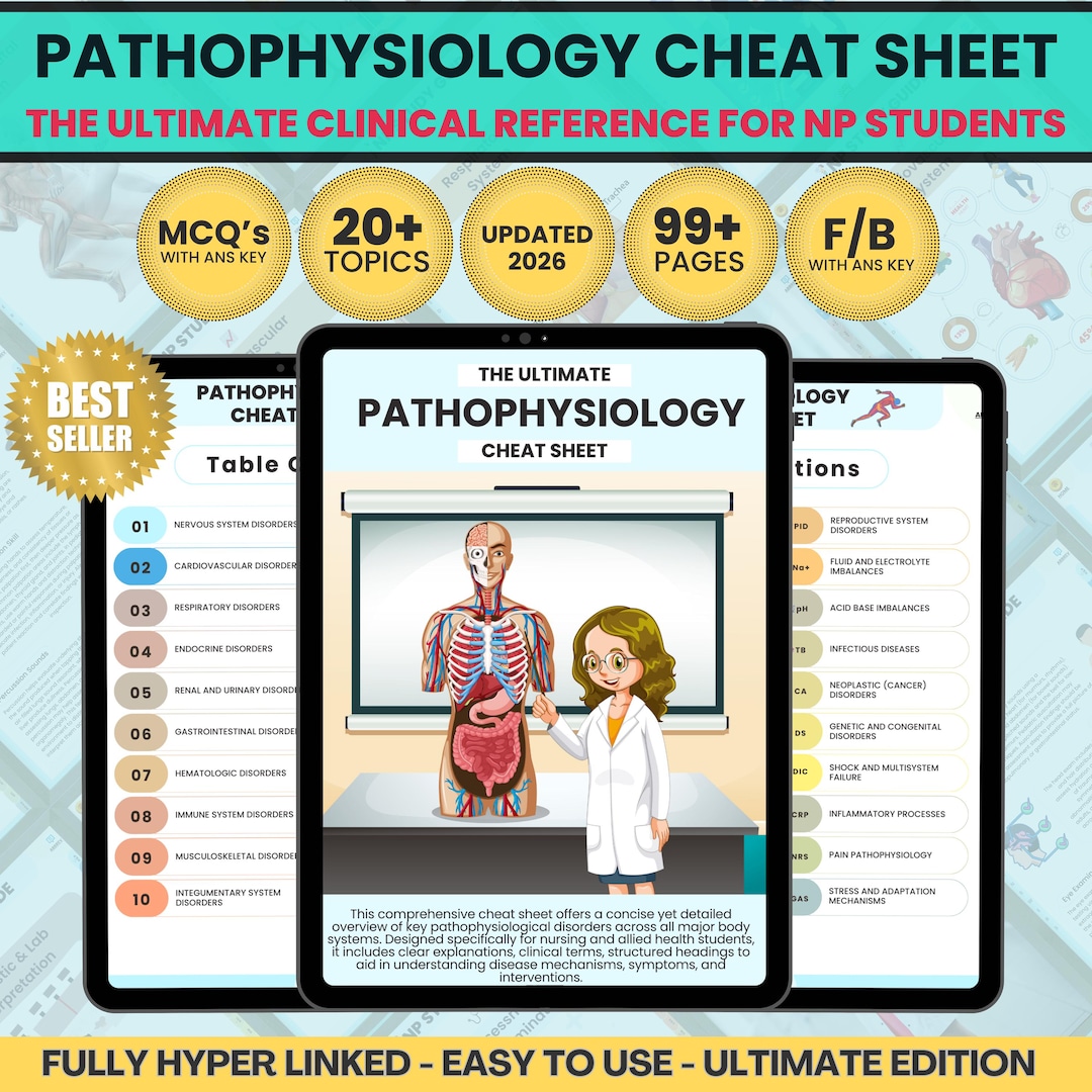 Pathophysiology Cheat Sheet | Disease Process Study Guide for Nurses ...