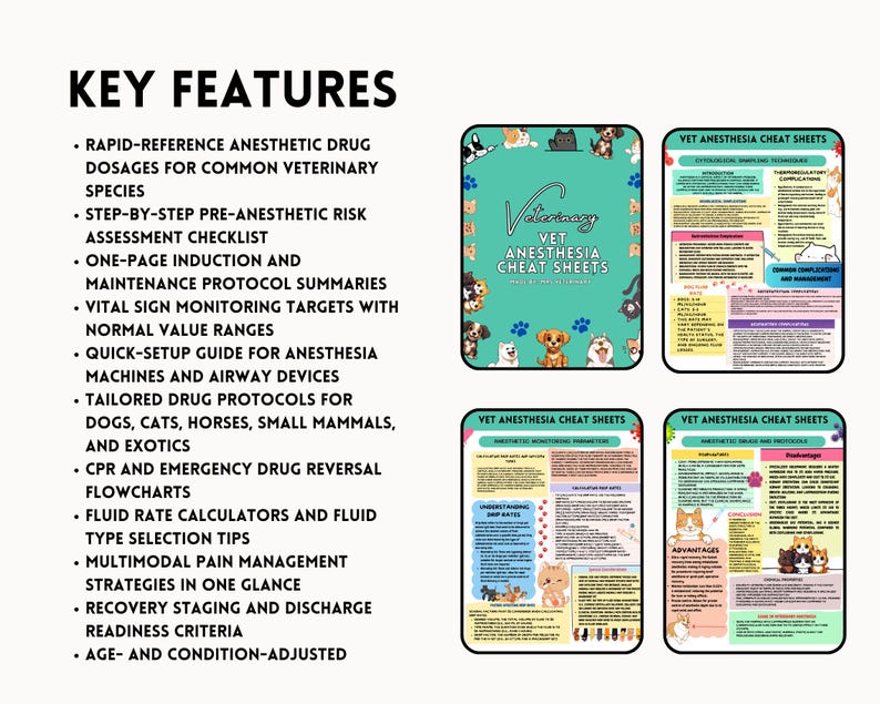 Veterinary Anesthesia Cheat Sheets Vet Tech Notes Vet Nurse Anesthesia ...