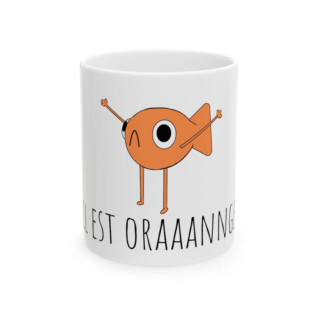 Le Poisson Steve Fish Meme Ceramic Mug, Tiktok Coffee Cup, Fish Lover ...