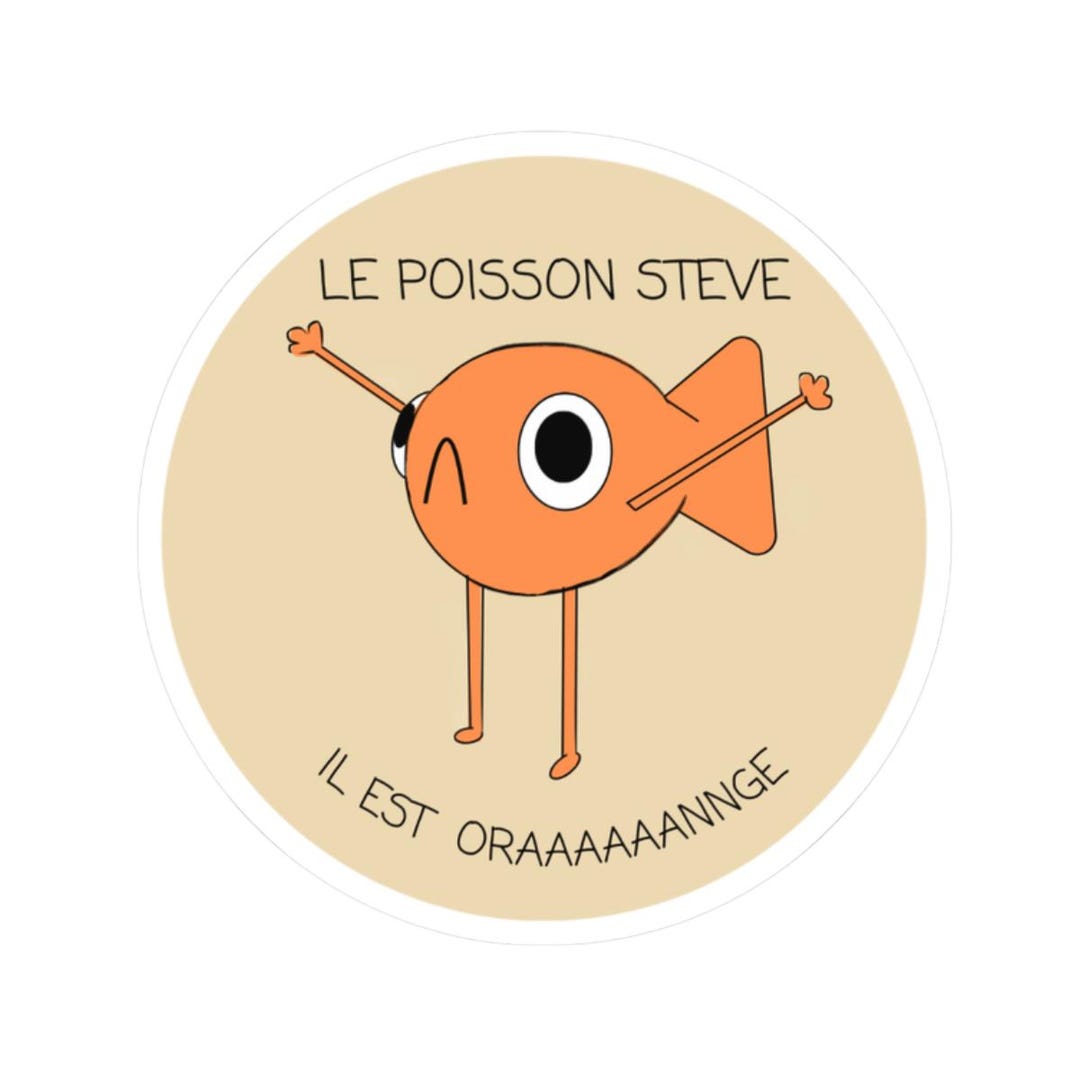 Le Poisson Steve, French Funny Fish Meme Stickers, Decals, Waterproof ...