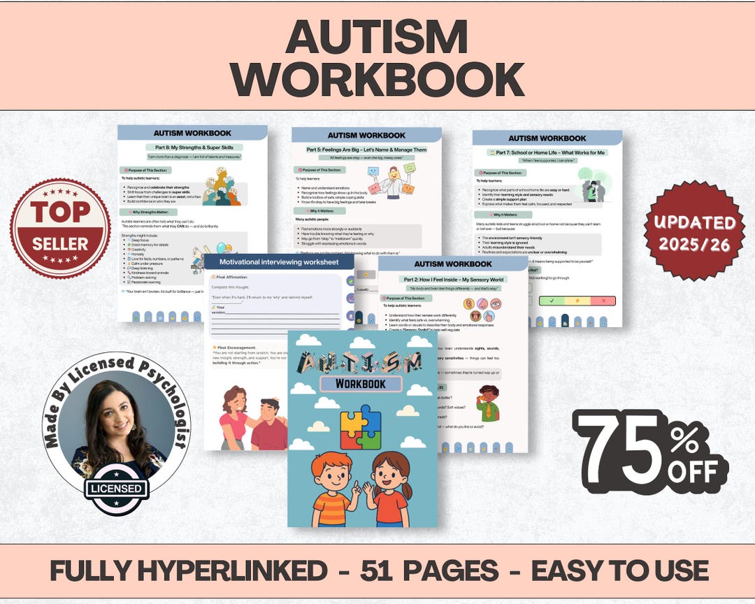 Autism Workbook for Teens, Emotional Regulation, Special Needs (digital ...