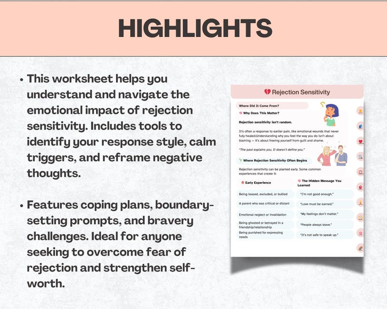Hyperlinked RSD Workbook: Rejection Sensitivity Dysphoria Journal ...