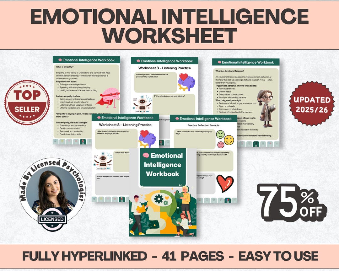 Emotional Intelligence Worksheets, Sitting With Emotions and Improving ...