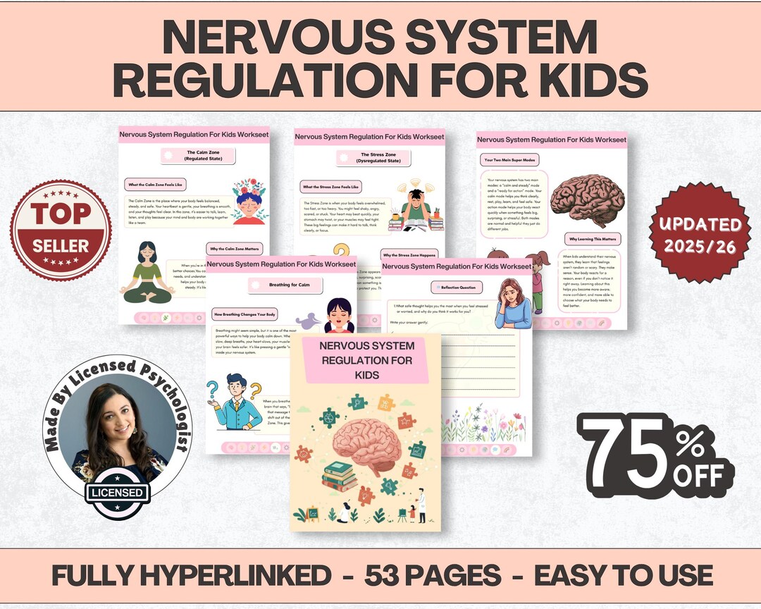 Nervous System Regulation for Kids, 53+ Pages, 10+ Topics, Hyperlinked ...