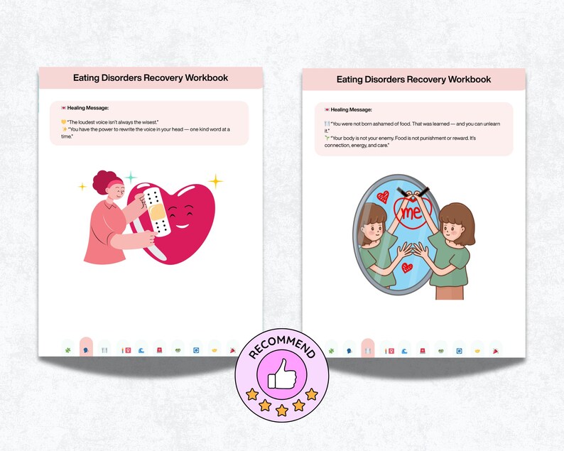 Eating Disorder Recovery Workbook, Mental Health, CBT DBT (digital ...