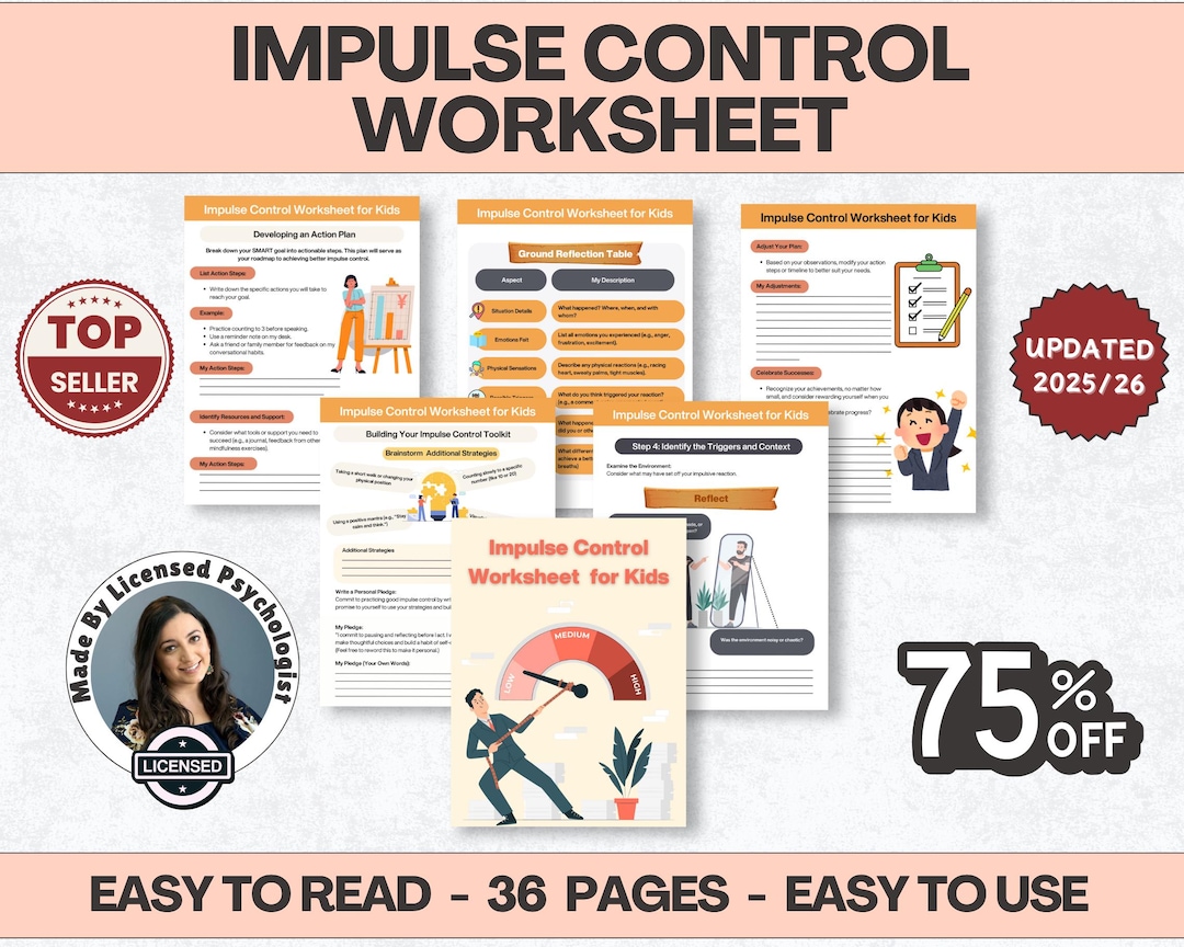 Impulse Control Mega Bundle Workbook, Emotional Regulation, Therapy ...