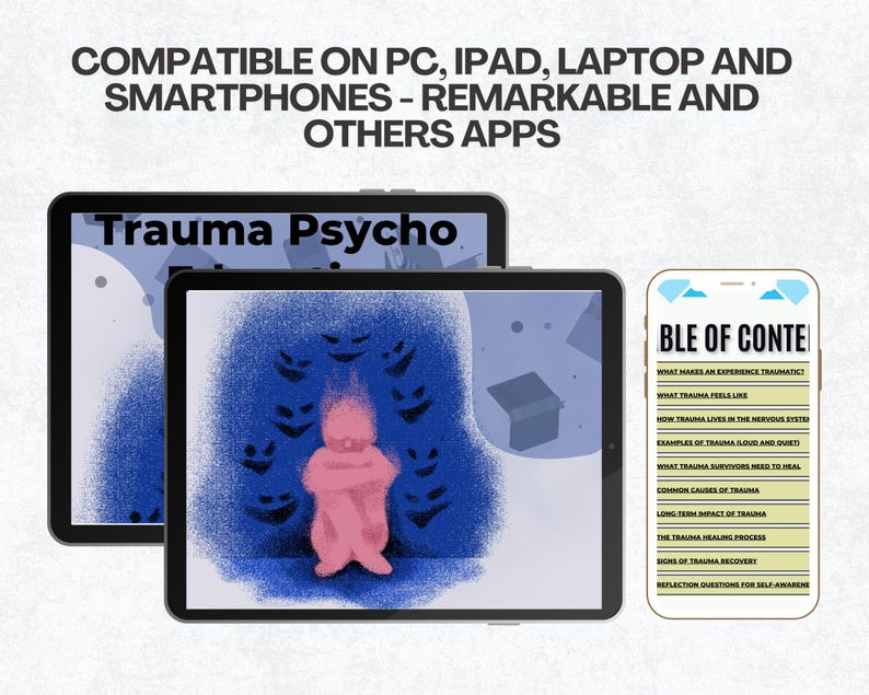 Trauma Psycho Education Workbook, 45+ Pages, 10+ Topics, Hyperlinked ...
