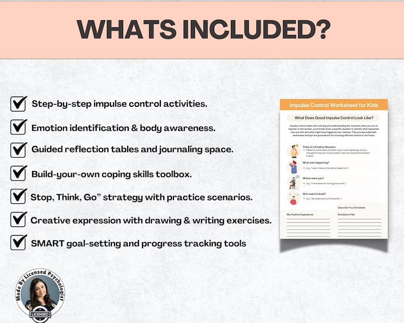 Impulse Control Mega Bundle Workbook, Emotional Regulation, Therapy ...