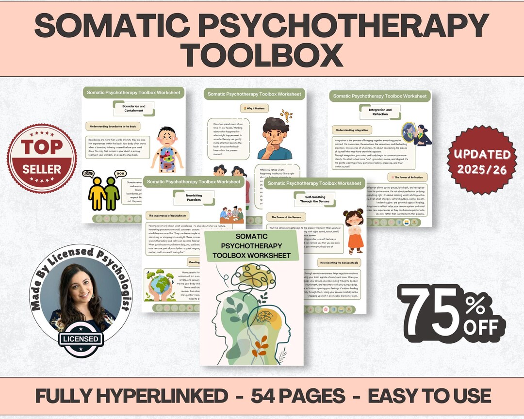 Somatic Therapy Worksheets, 54+ Pages, 10+ Topics, Hyperlinked ...