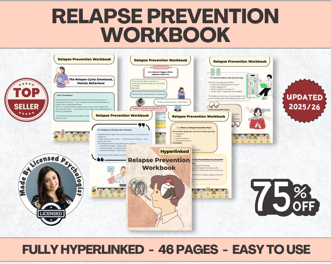 Relapse Prevention Workbook, 46+ Pages, 10+ Topics, Hyperlinked ...