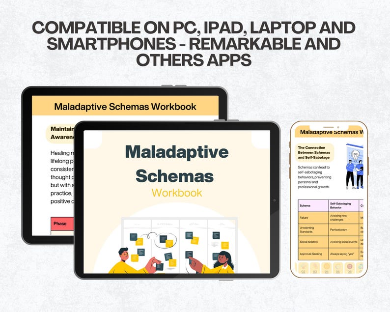 Maladaptive Schemas Workbook & Schema Therapy Worksheets, Schema ...