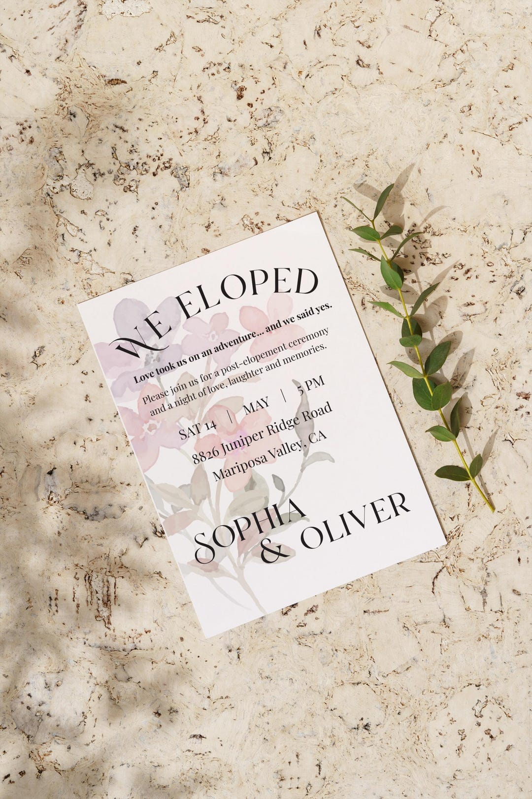 We Eloped Wedding Invitation Template, We Eloped Wedding Invitation ...