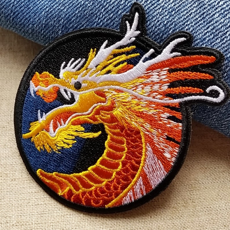Dragon patch Oriental Dragon patches Jeans patch Iron on Patch | Etsy