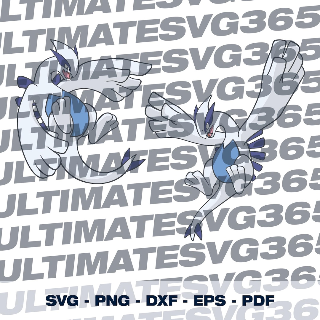 2 Pcs. Lugia Designs SVG Pack, Ultimate Pokemon Clipart PNG, Cricut Cut ...