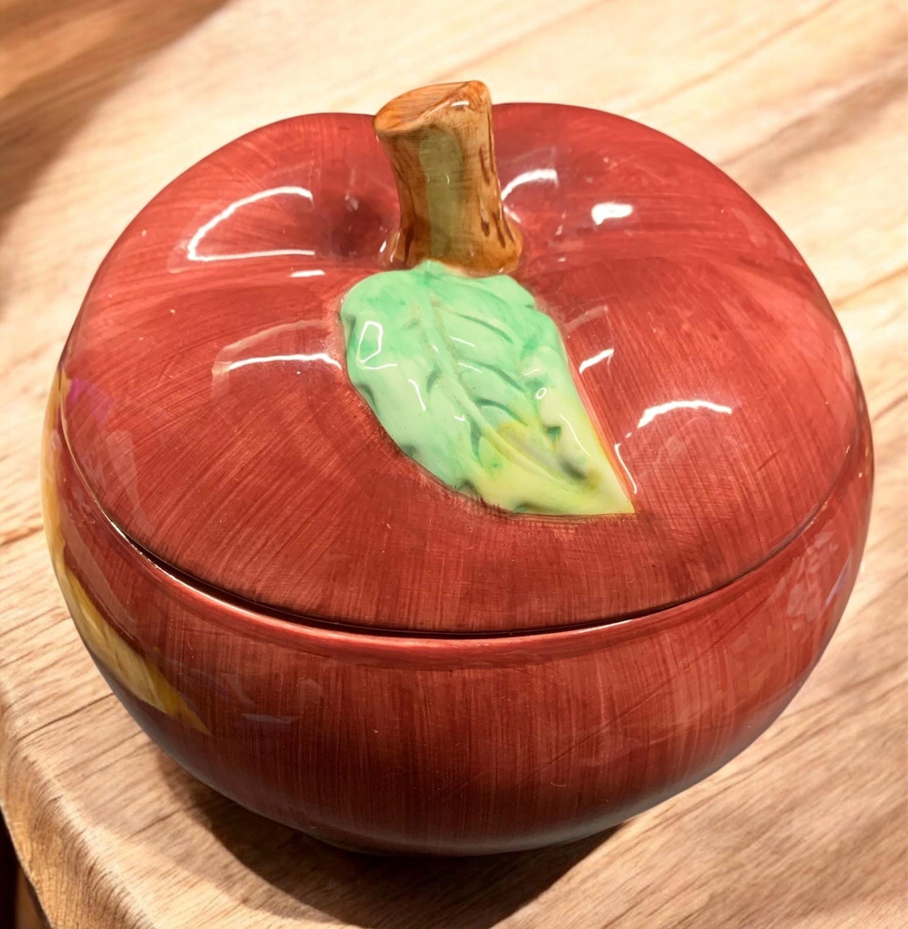 Vintage Apple Cookie Jar | Retro Ceramic Kitchen Canister Asia Master ...