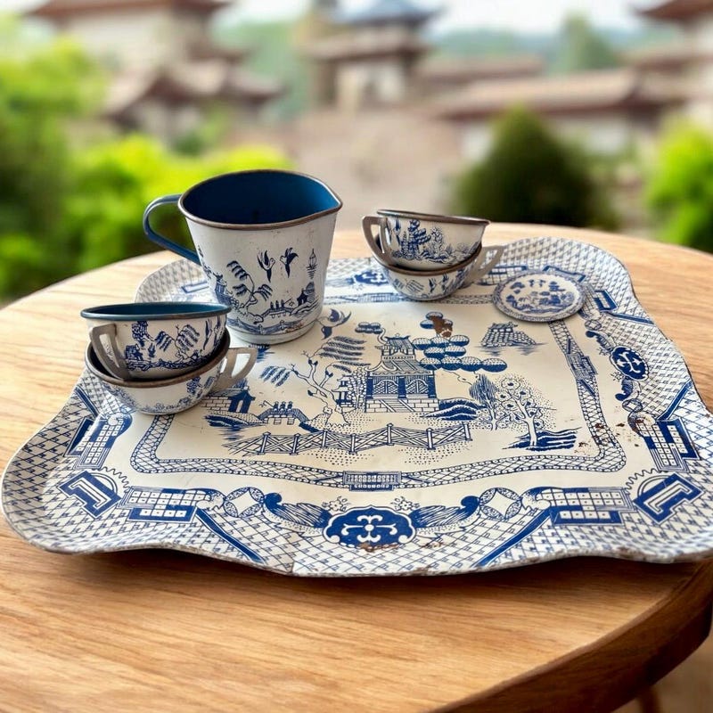 Blue Willow Tea Set - Etsy