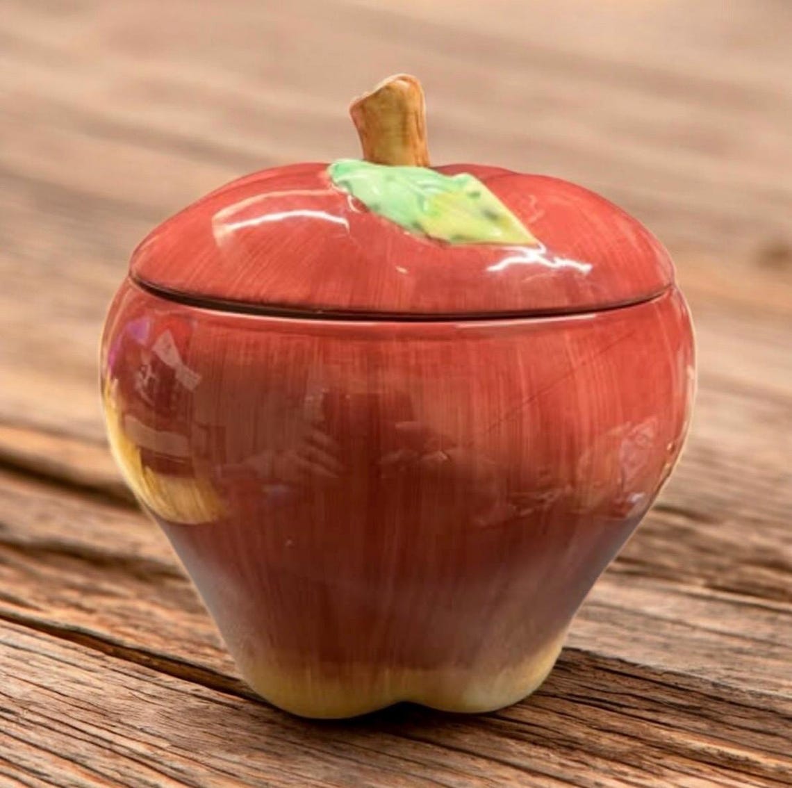 Vintage Apple Cookie Jar | Retro Ceramic Kitchen Canister Asia Master ...