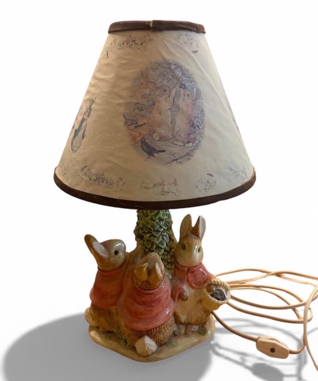 Whimsical Vintage Enesco Peter Rabbit Nursery Lamp | Beatrix Potter ...