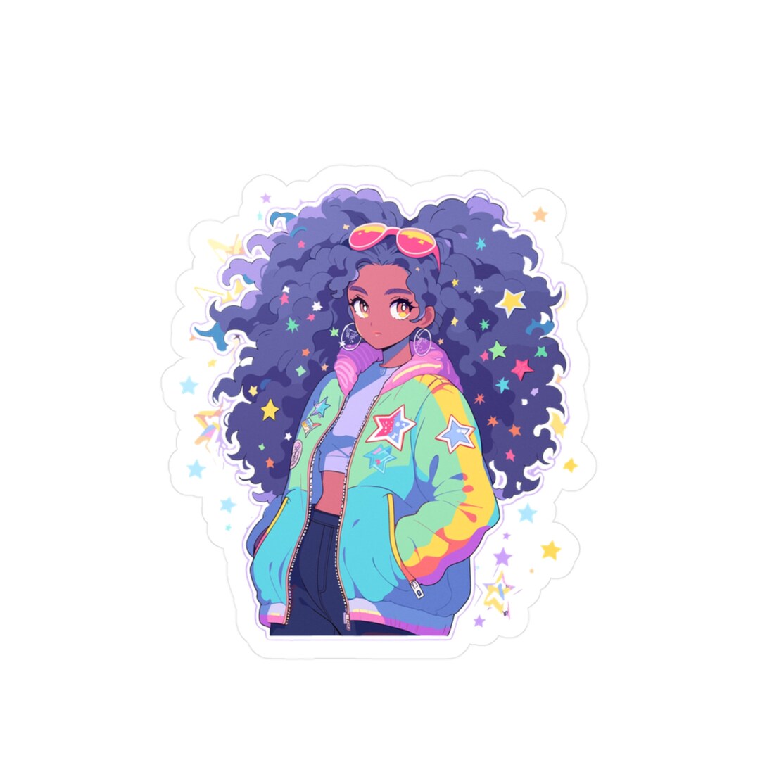 Cute Anime, Rainbow Girl, Pastel Girl, Cute Sticker - Etsy
