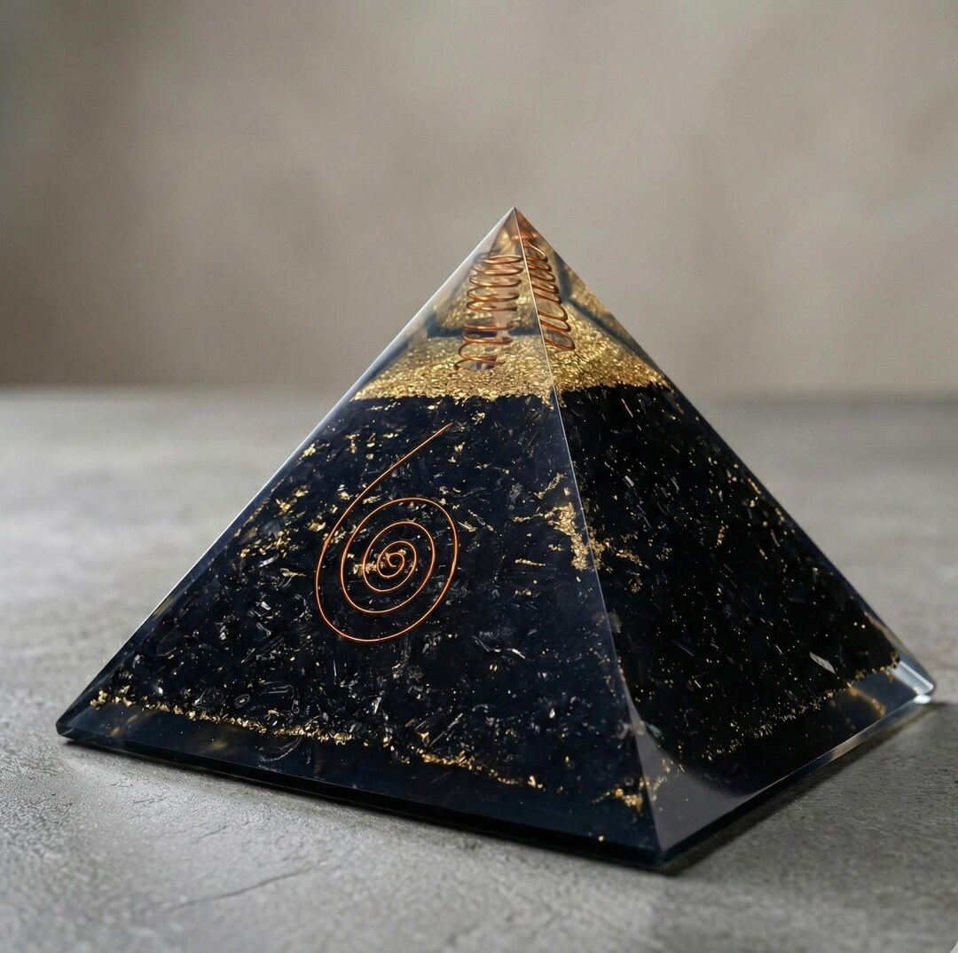 Black Tourmaline Orgonite Pyramid – Strong Protection & Grounding ...