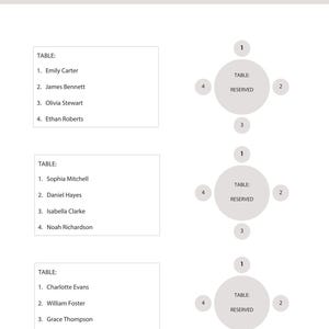 LIMITED OFFER! Wedding Seating Plan for Round Tables – Instant Download ...
